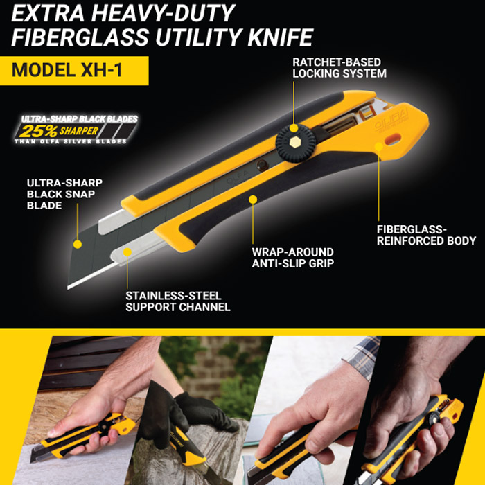 Olfa 25mm XH-1 Fiberglass-Reinforced Ratchet-Lock Utility Knife
